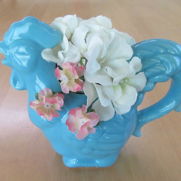 Home Essentials | Dining | Turquoise Blue Ceramic Rooster Creamer ...